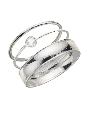Ippolita Classico Thin Sterling Hammered Bangle Bracelet