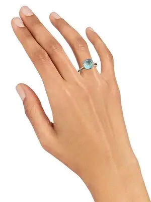 Pomellato Nudo 18k & Topaz Petite Square Ring