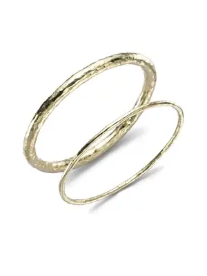 Ippolita Classico Thin 18k Yellow Hammered Bangle Bracelet