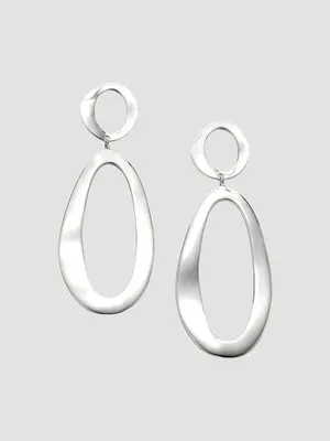 Ippolita Classico Sterling Smooth Snowman Double-drop Earrings - Silver