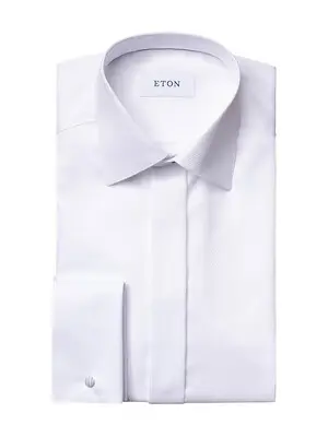 Eton Contemporary Fit Diamond Weave Formal Shirt - White