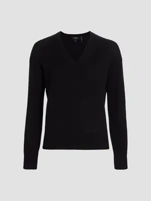 Theory Easy V-neck Cashmere Sweater - Black