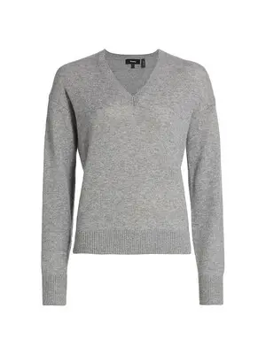 Theory Easy V-neck Cashmere Sweater Husky