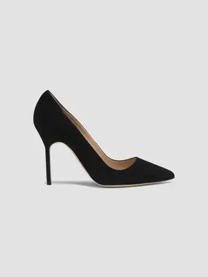 Manolo Blahnik Bb 105mm Suede Pumps - Black