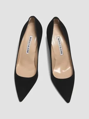 Manolo Blahnik Bb 105mm Suede Pumps - Black