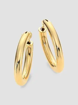 Roberto Coin 18k Yellow Oval Hoop Earrings/1.05