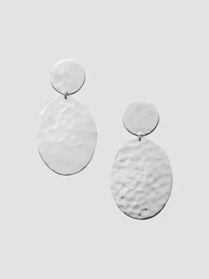 Ippolita Classico Hammered Sterling Oval Snowman Earrings - Silver