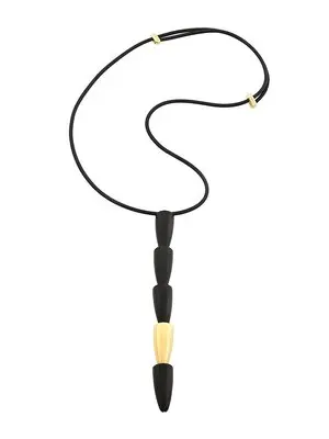Vhernier Calla 18k Rose Gold & Ebony Pendant Necklace Black Gold