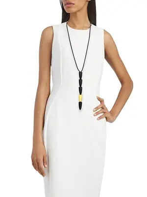Vhernier Calla 18k Rose Gold & Ebony Pendant Necklace Ebony