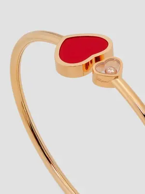 Chopard Happy Hearts 18k Diamond & Red Stone Bangle