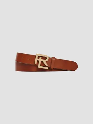 Ralph Lauren Purple Label Rl Vachetta Leather Belt - Tan