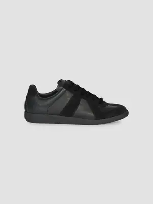 MAISON MARGIELA Replica Leather & Suede Low-top Sneakers - Black