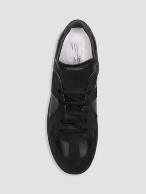MAISON MARGIELA Replica Leather & Suede Low-top Sneakers - Black