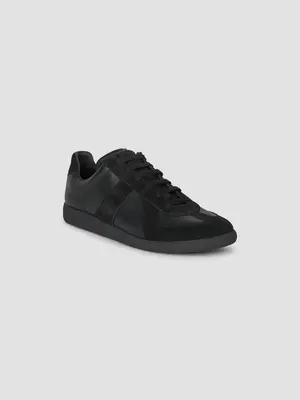 MAISON MARGIELA Replica Leather & Suede Low-top Sneakers - Black