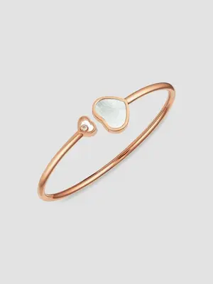 Chopard Happy Hearts 18k Diamond & Mother-of-pearl Bangle - Rose Gold