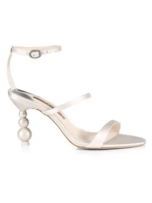 SOPHIA WEBSTER Women's Rosalind Pearl Mid-Heel Sandals - Ivory Pearl  - Ivory Pearl
