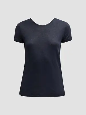 Majestic Filatures Stretch-linen T-shirt - Black