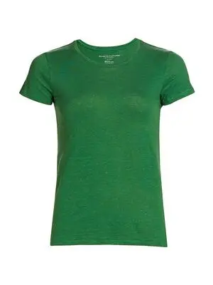 Majestic Filatures Stretch-linen T-shirt Emeraude