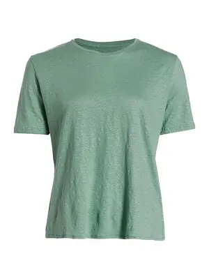Majestic Filatures Stretch-linen T-shirt Lagoon