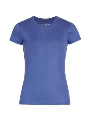 Majestic Filatures Stretch-linen T-shirt Mediterrannee
