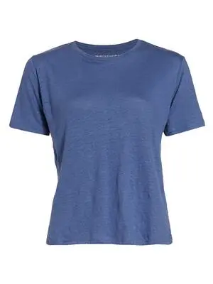 Majestic Filatures Stretch-linen T-shirt Positano Blue