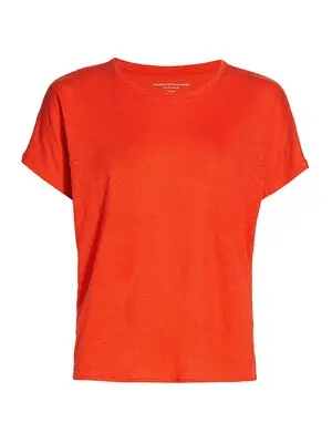 Majestic Filatures Stretch-linen T-shirt Sunset