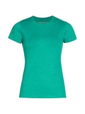 Majestic Filatures Stretch-linen T-shirt Turquoise