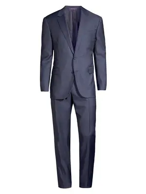 Ralph Lauren Purple Label Gregory Wool Sharkskin Suit - Grey