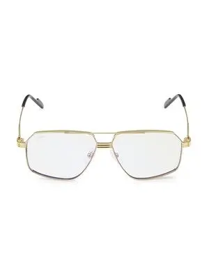 Cartier 58mm Rectangular Sunglasses - Gold