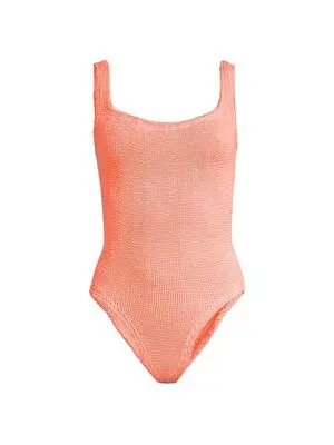 Hunza G Crinkle One-piece Swimsuit Coral
