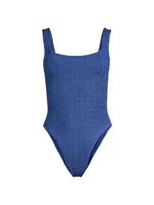 Hunza G Crinkle One-piece Swimsuit Denim