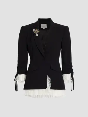 Cinq À Sept Roxie Crepe Blazer - Black Ivory