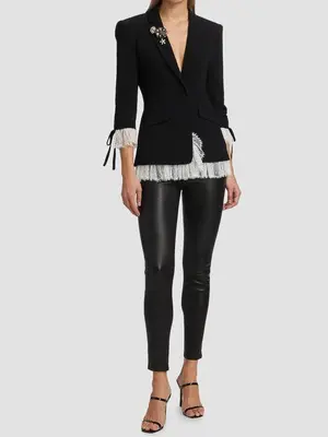 Cinq À Sept Roxie Crepe Blazer - Black Ivory