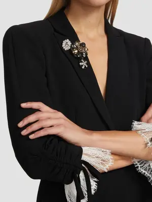 Cinq À Sept Roxie Crepe Blazer - Black Ivory