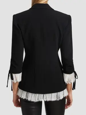 Cinq À Sept Roxie Crepe Blazer - Black Ivory