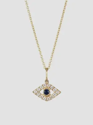 SYDNEY EVAN 14k Gold, Diamond & Evil Eye Pendant Necklace - Sapphire