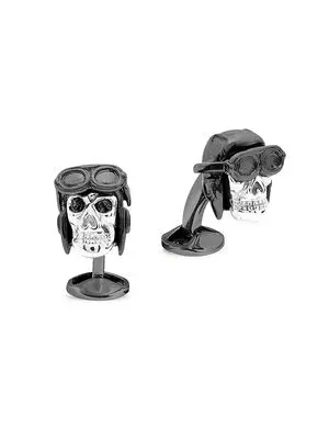 Tateossian Aviator Skull Cufflinks - Silver