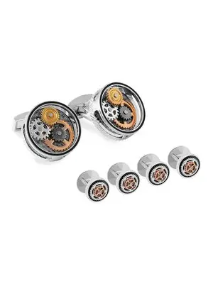 Tateossian 6-piece Shirt Studs & Cufflink Set - Silver