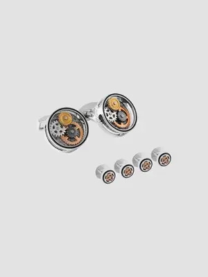 Tateossian 6-piece Shirt Studs & Cufflink Set - Silver