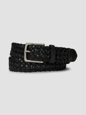 Polo Ralph Lauren Braided Leather Belt - Black