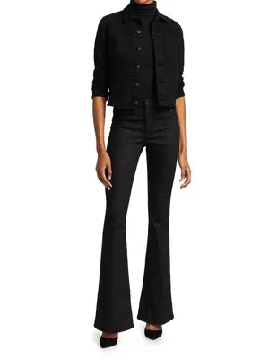 L'AGENCE Janelle Slim-fit Raw-hem Denim Jacket