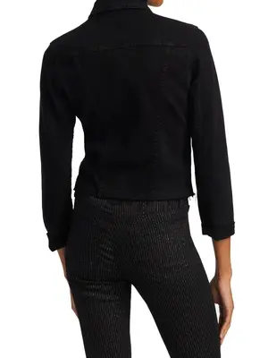 L'AGENCE Janelle Slim-fit Raw-hem Denim Jacket