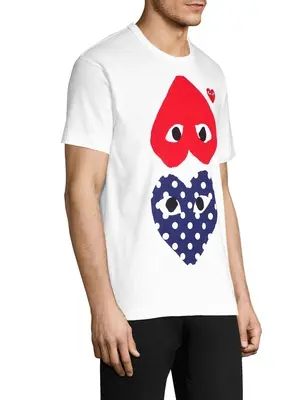 Play Comme Des Garcon Polka Dot Heart Graphic Tee