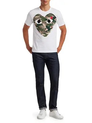 Play Comme Des Garcon Camo Heart Tee