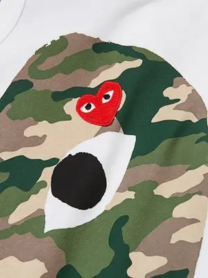 Play Comme Des Garcon Camo Heart Tee