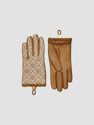 Tory Burch T Monogram Toggle Gloves