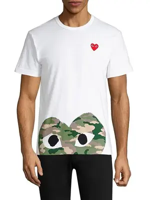Play Comme Des Garcon Half Camo Heart Tee