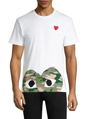Play Comme Des Garcon Half Camo Heart Tee