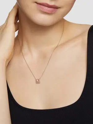 David Yurman Petite Chatelaine Pavé Bezel Pendant Necklace In 18k With And Diamonds, 7mm - Morganite