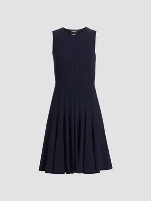 Akris Zipper-accented Wool Dress - Navy